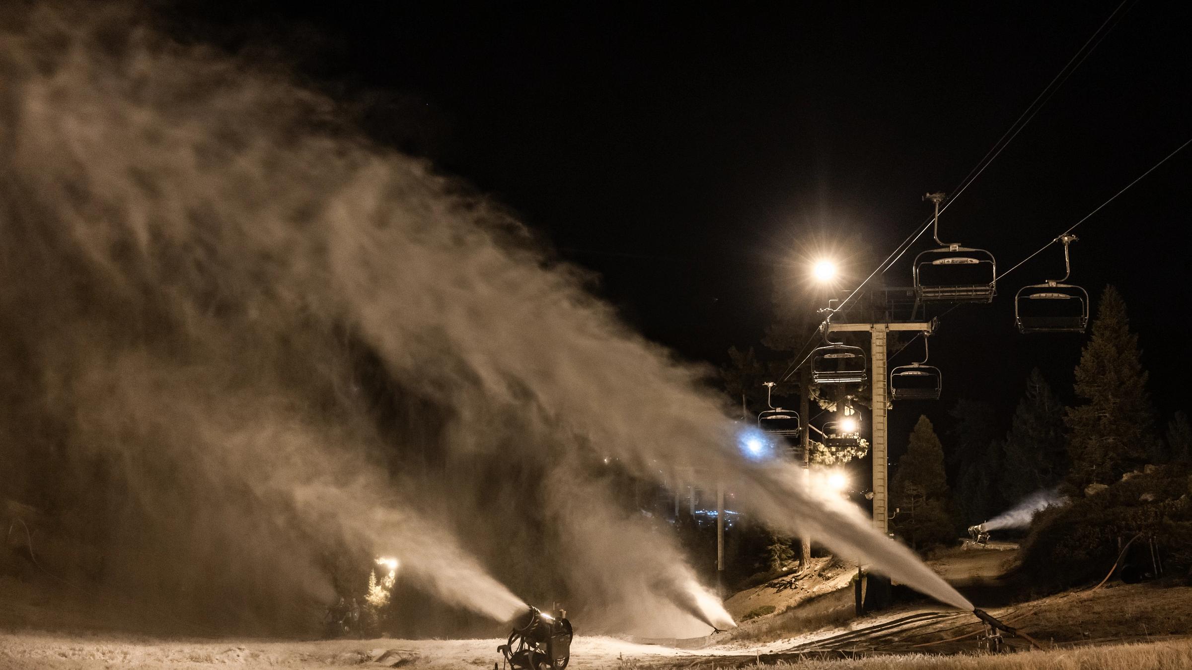 Snowmaking Underway at Bear Mountain & Snow Summit