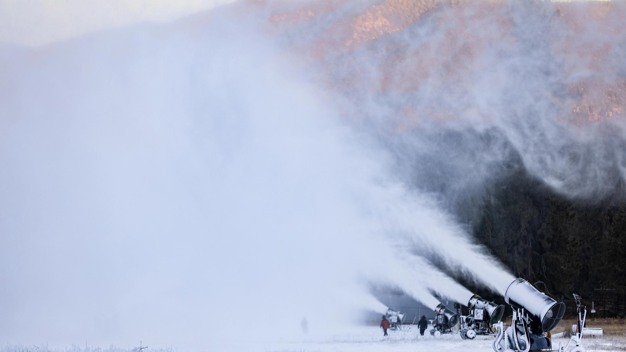 Snowmaking Underway at Bear Mountain & Snow Summit
