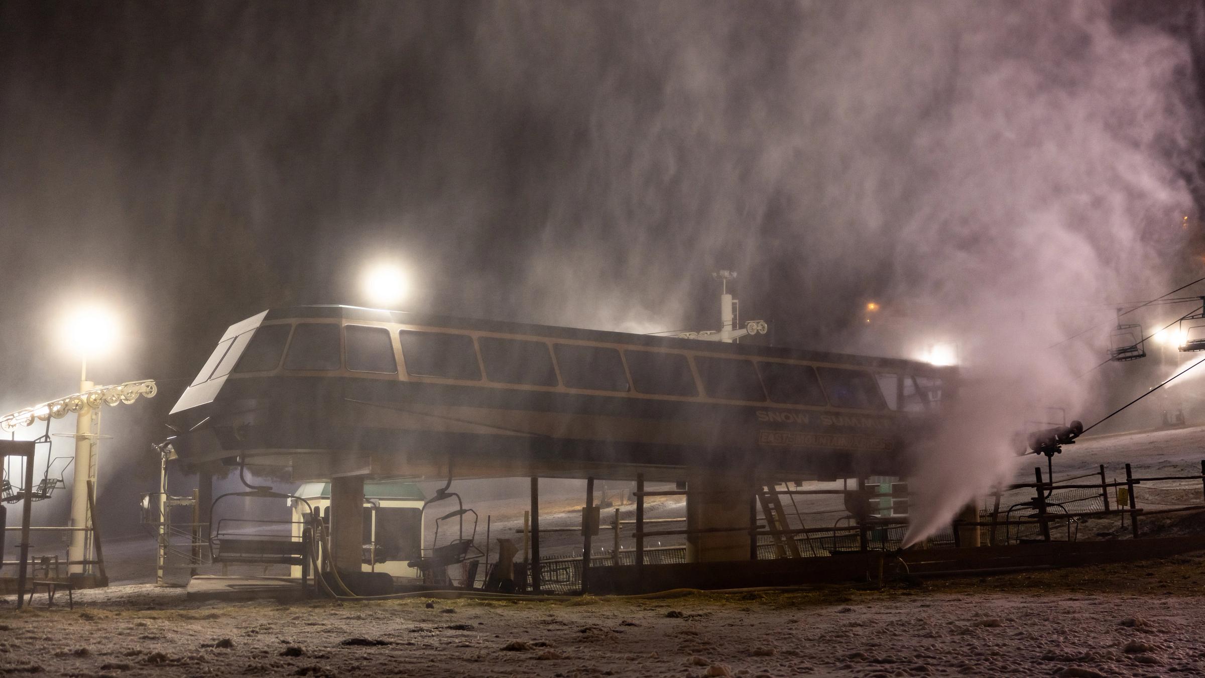 Snowmaking Underway at Bear Mountain & Snow Summit