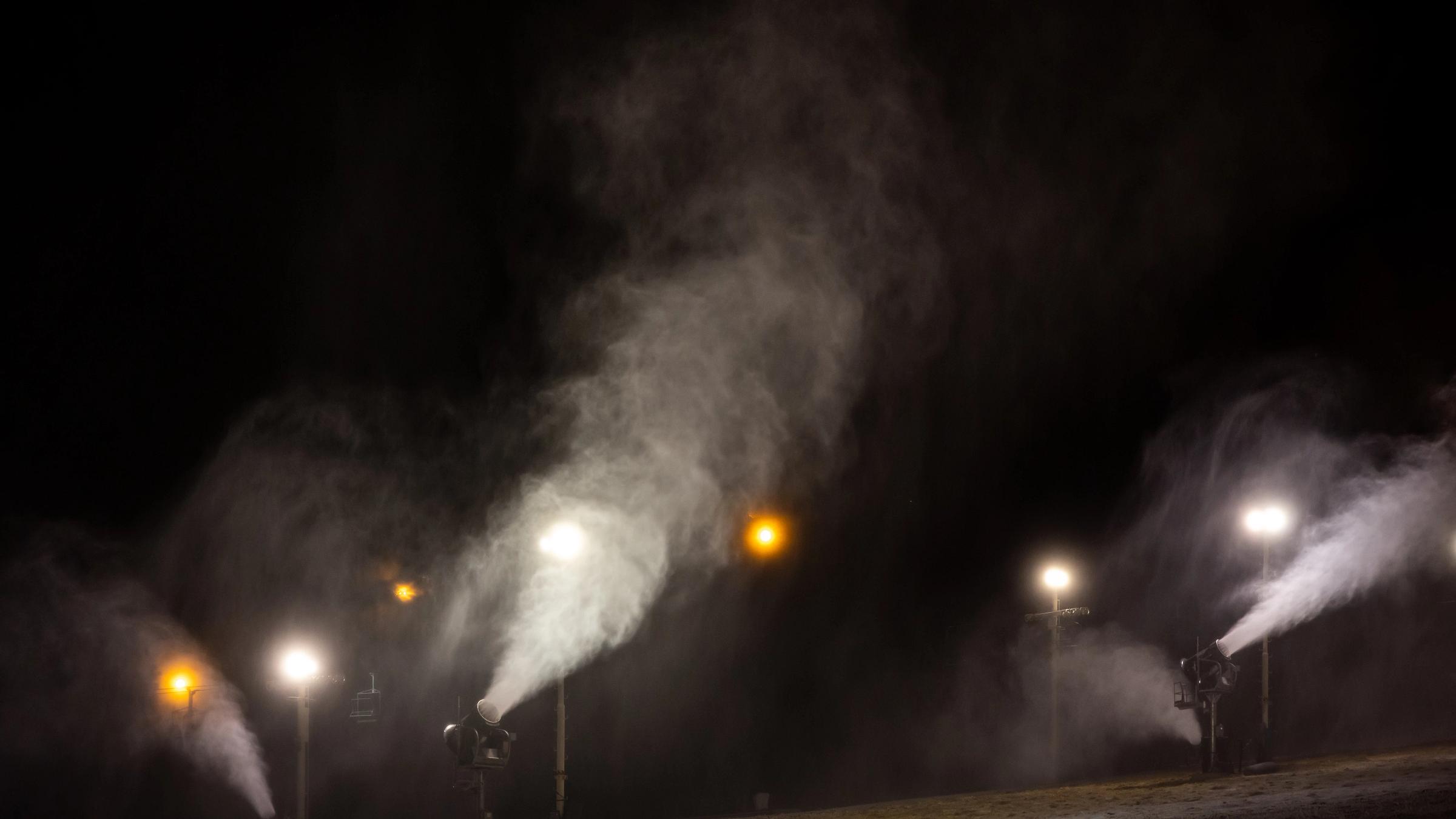 Snowmaking Underway at Bear Mountain & Snow Summit