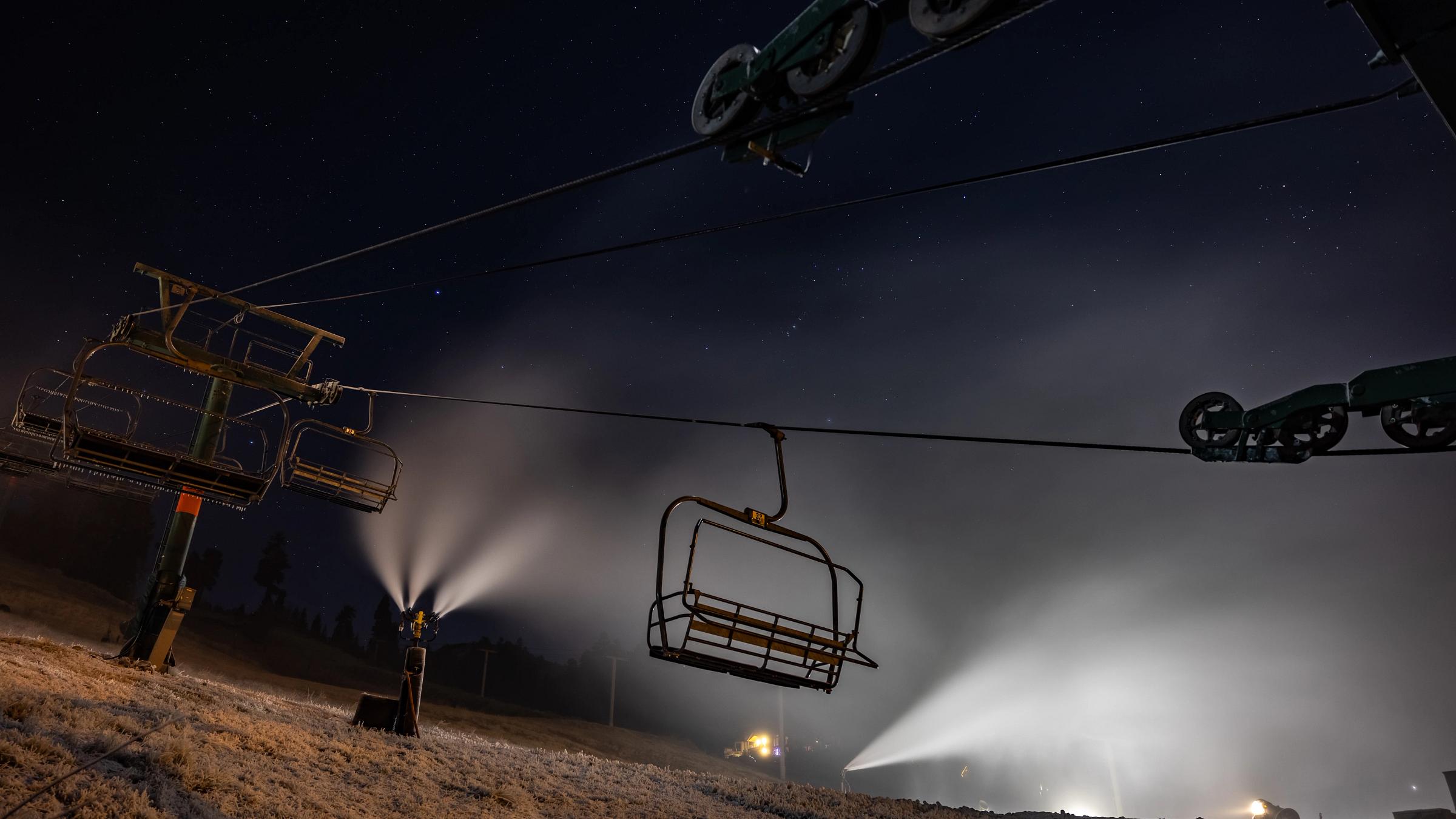 Snowmaking Underway at Bear Mountain & Snow Summit